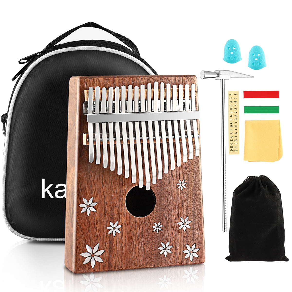 SHANNA Kalimba 17 Keys Thumb Piano, Easy to Learn Portable Musical ...