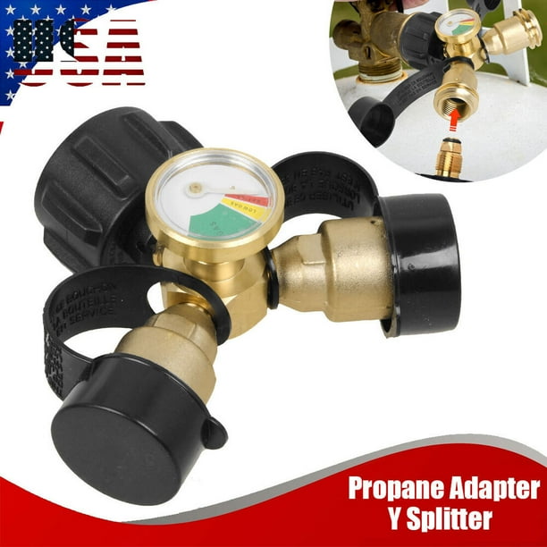 Universal Propane Y Splitter T Adapter for BBQ Grill Camping Stove Gas ...