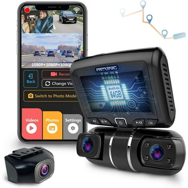 Rexing V2 Pro AI Dash Cam, 3-Channel Front/Cabin/Rear 1080p Recording ...