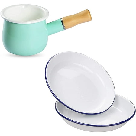 Enamel Cookware, Farmhouse Cookware Set, Mint Green Mini Sauce Pan and ...