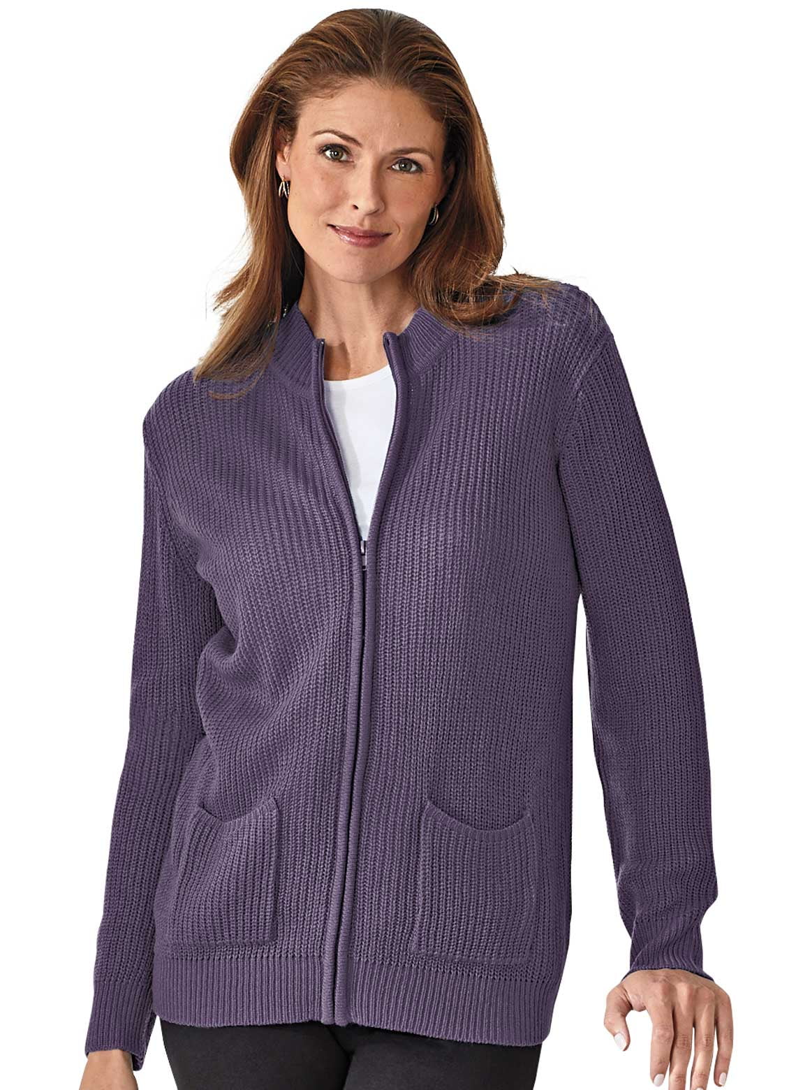 Zip Front Cardigan - Walmart.com