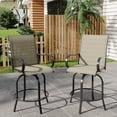 Set of 2 Outdoor Swivel Bar Stools, All-Weather Bar Patio Chairs with ...