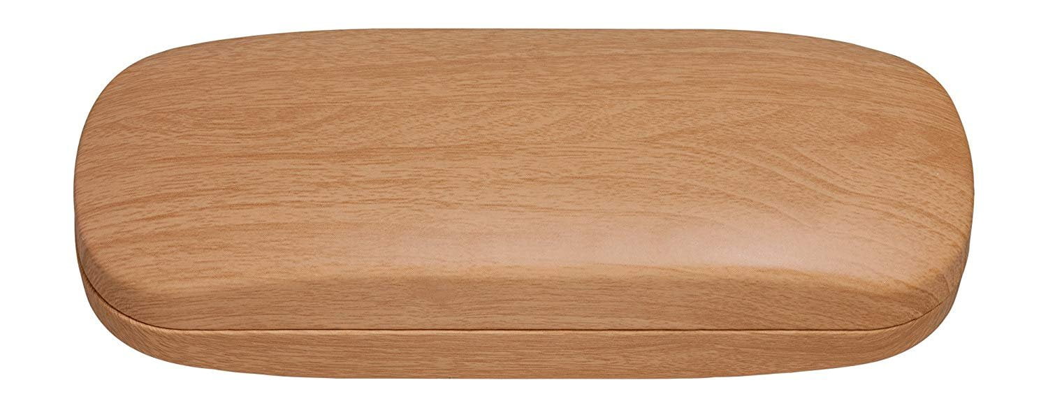 Glasses Case For Men & Women, Hard Shell Eyeglass Case In Woodgrain ...