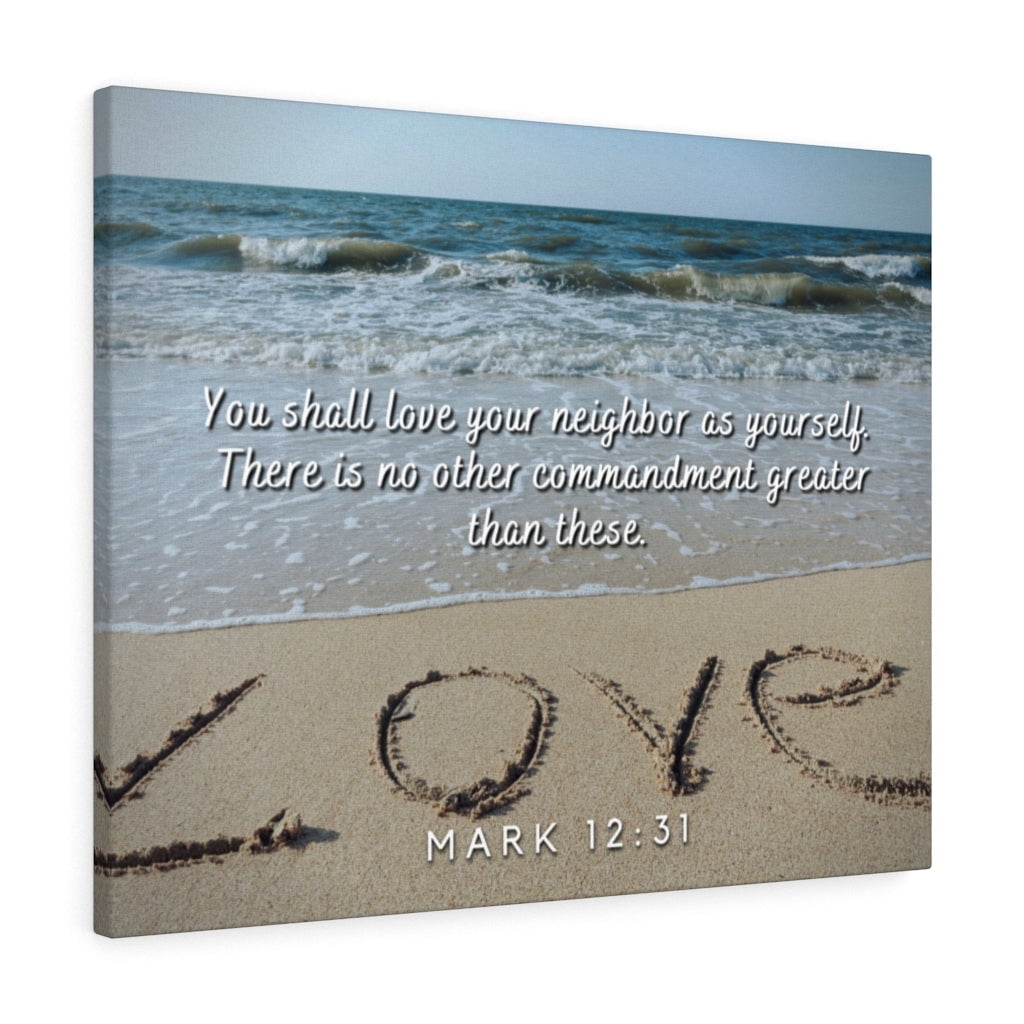 Scripture Walls Greatest Commandment Mark 12:31 Bible Verse Canvas ...