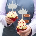 FaLX Golden Crown Cupcake Toppers - 50Pcs - Shiny - Eco-friendly - Safe - Wide Application ...