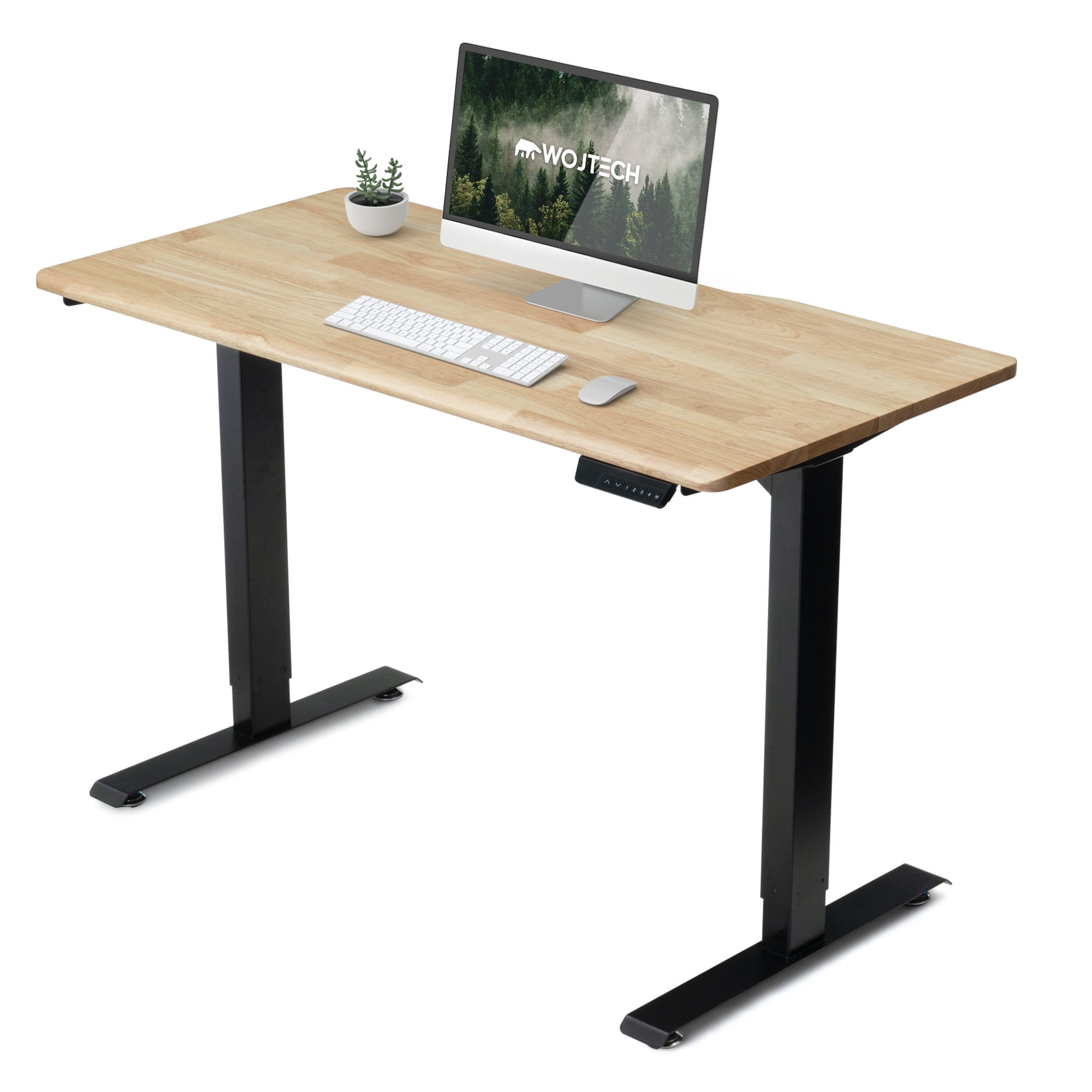 WOJTECH Adjustable Height Standing Solid Wood Desk - Powerful Dual ...