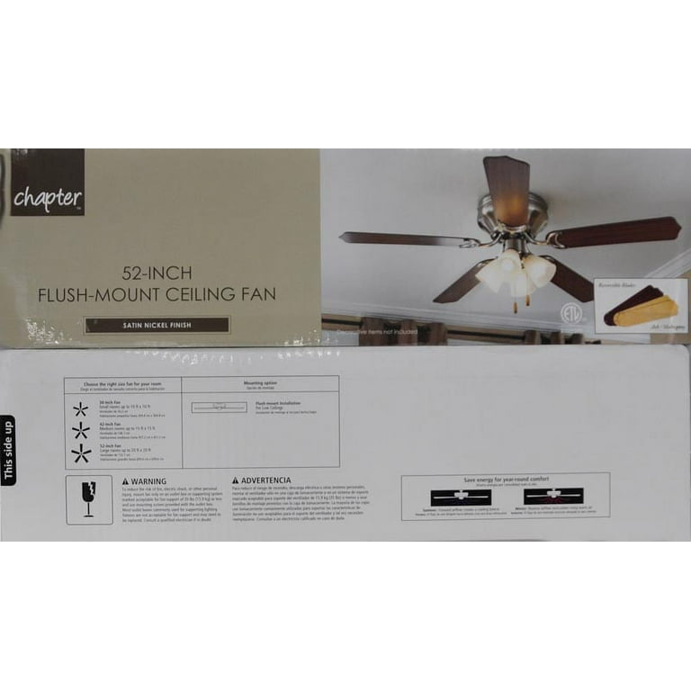 Chapter 52 Flush Mount Ceiling Fan | Shelly Lighting