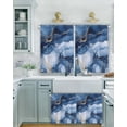 Abstract Marble Texture Pattern Short Blackout Curtains 36 Inch Long ...