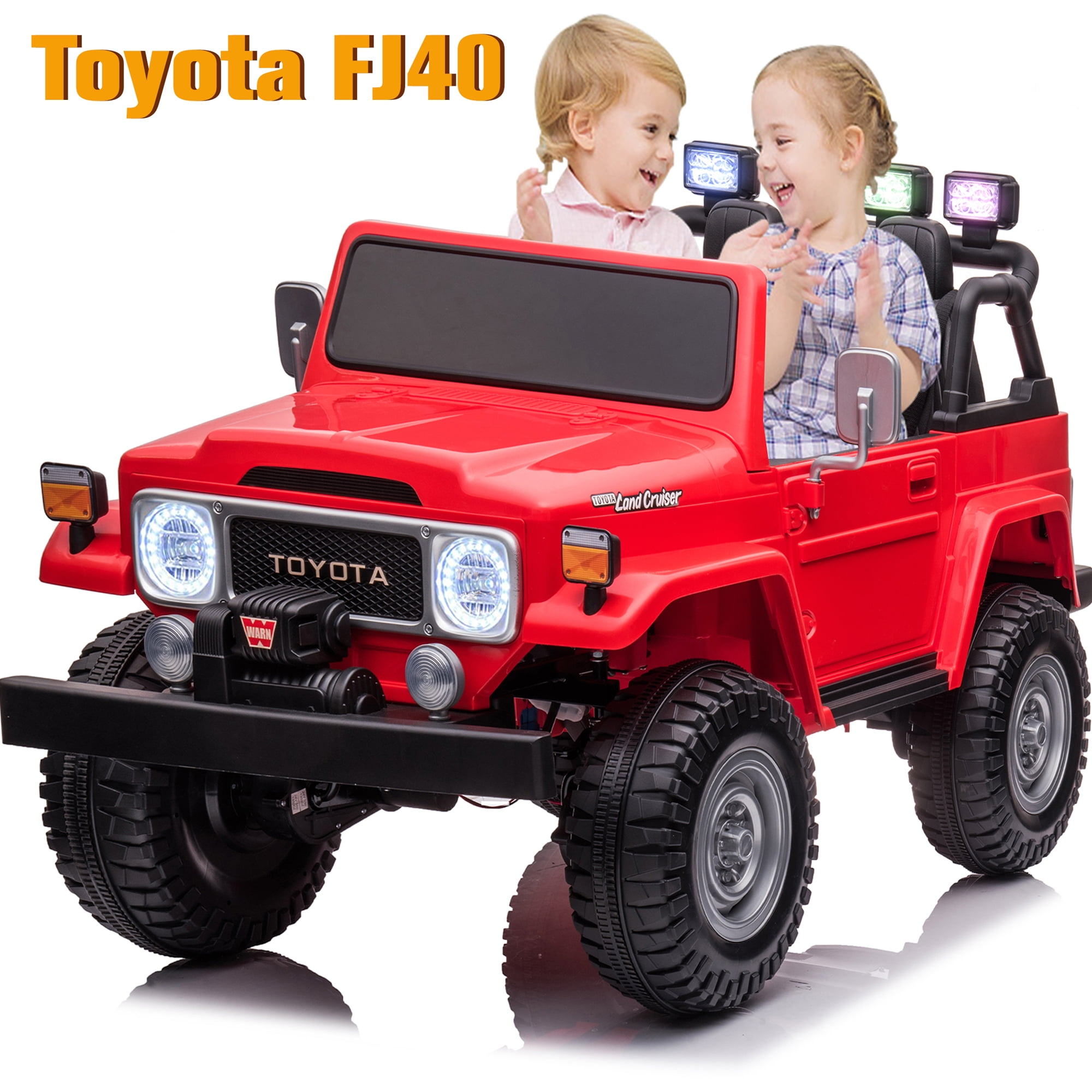 2 Seater 24V Ride on Car, Licensed Toyota Land Cruiser FJ40 Electric ...