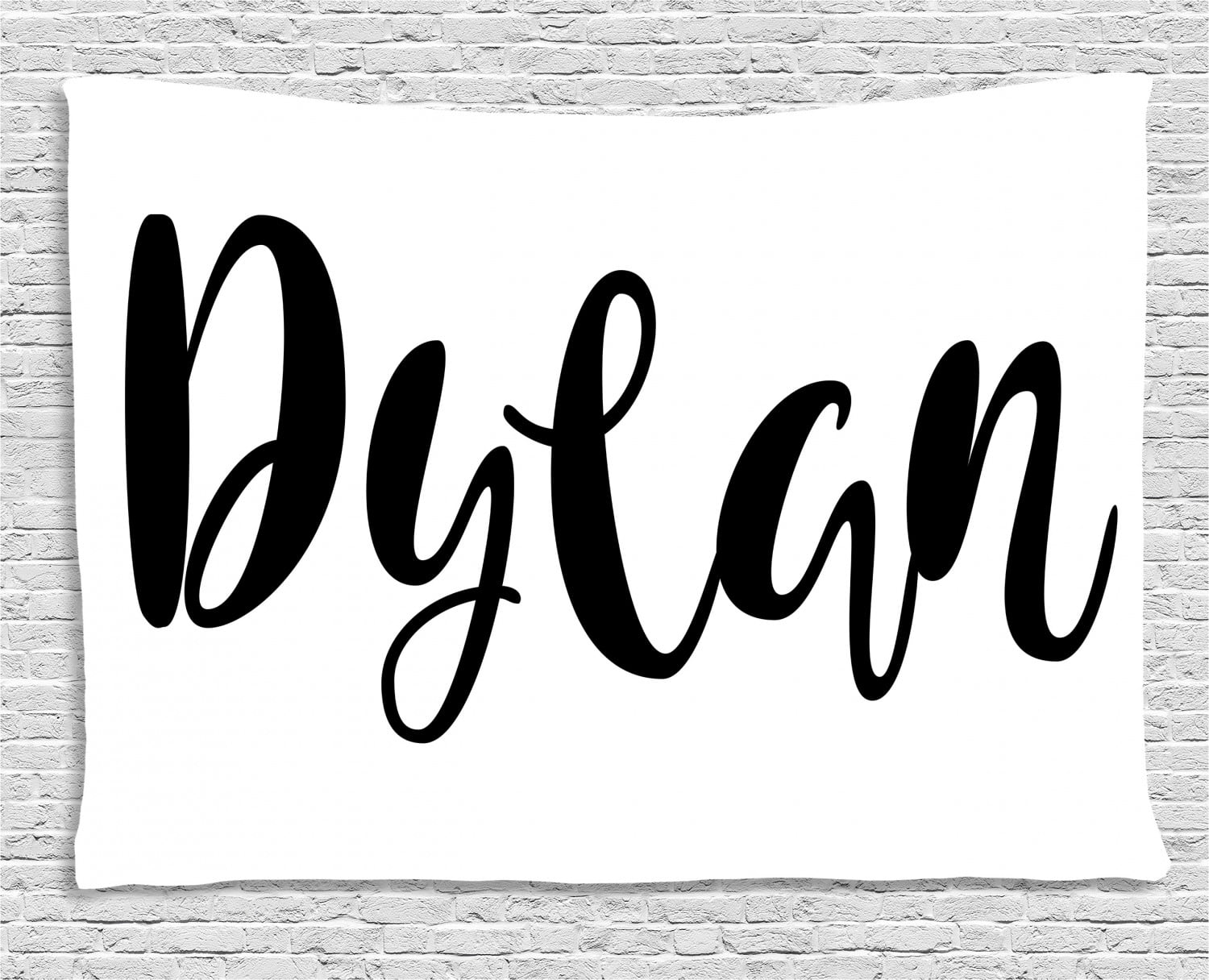 Dylan Tapestry, Monochrome Arrangement of Letters Stylized Font Design ...