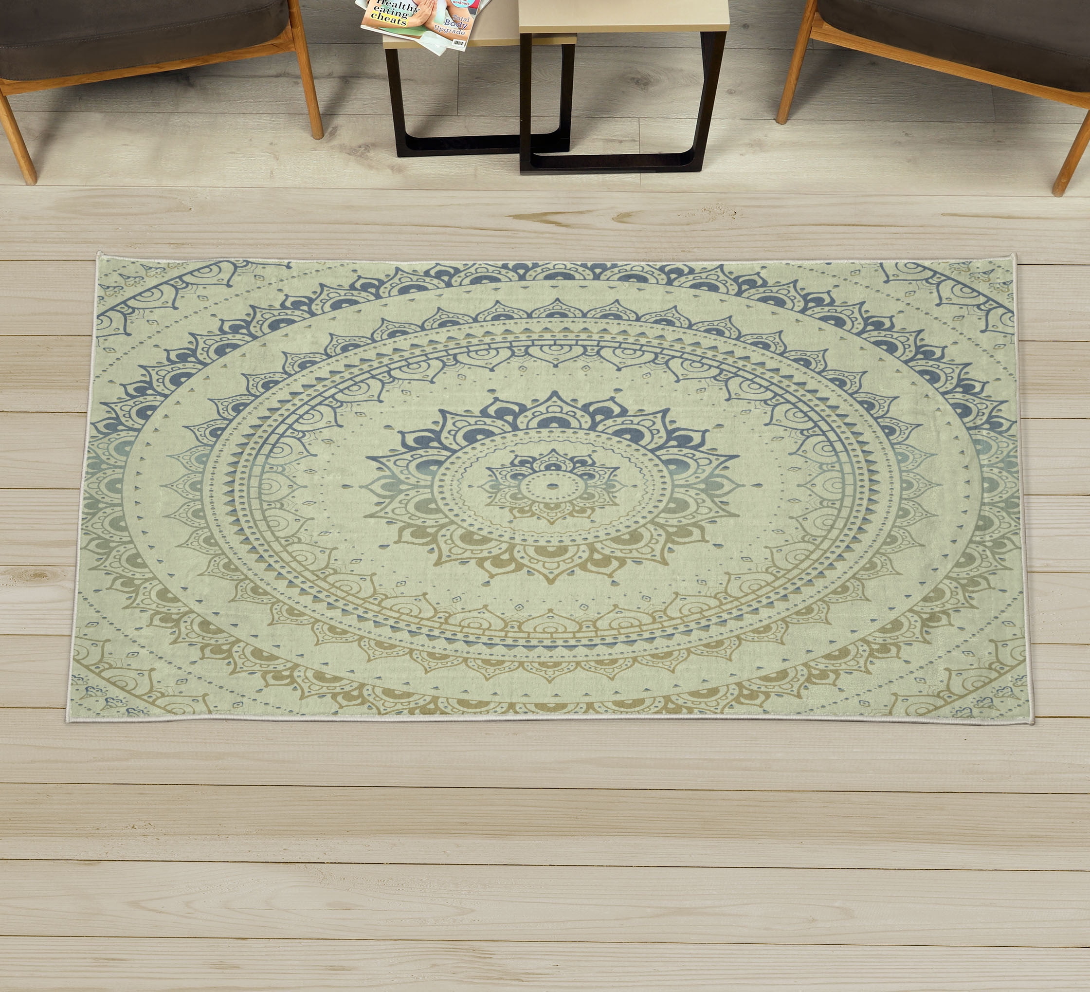 Mandala Decorative Rug, Circle Universe and Cosmos Esoteric Oriental Flower Pattern of Image ...