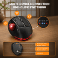 Wireless Trackball Mouse with Red Ball, Adjustable Angle, Rechargeable ...