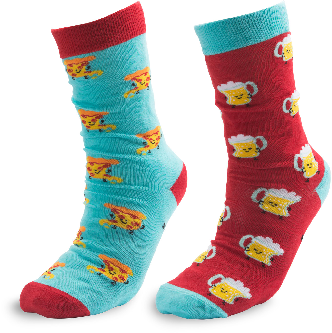 Pizza & Beer Opposite Colored Complimentary Socks - Walmart.com