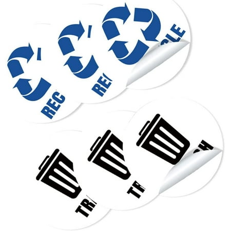 IGUOHAO 6 Sheets Recycle Sticker Trash Bin Label Garbage Classification ...