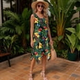 Binienty Sleeveless Sundress with Tropical Parrot Print, Asymmetric Hem ...