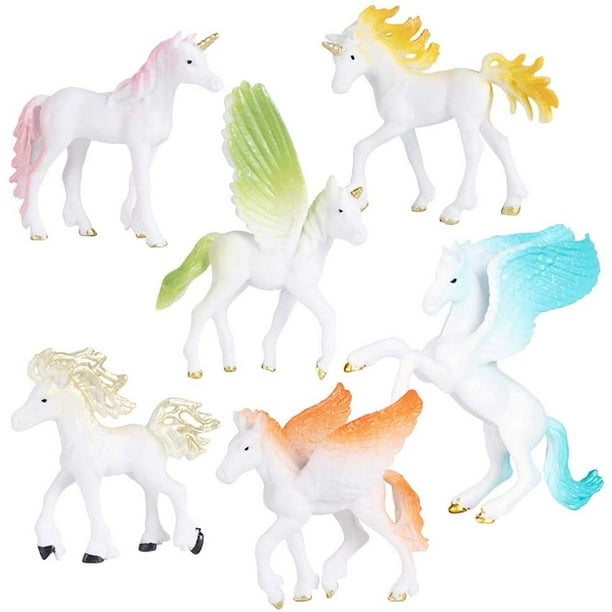 12 Pcs Miniature Unicorn Figurines Set Mini Colorful Unicorn Models ...