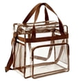 Brown Multifunctional Clear Backpack, Vintage Waterproof Pvc Casual ...