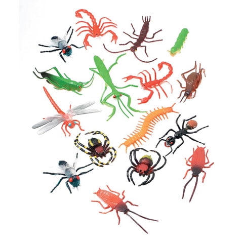 Darice Miniature Plastic Insects Figurine, 2 inches, 16 Pieces ...