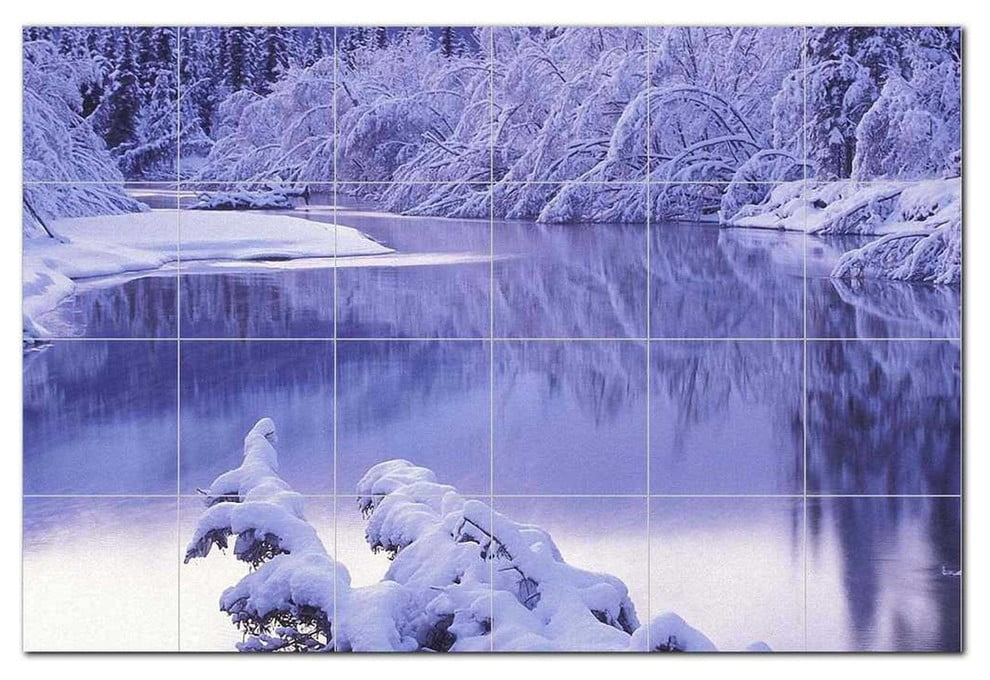 Winter Snow Ceramic Tile Mural Kitchen Backsplash Bathroom Shower ...