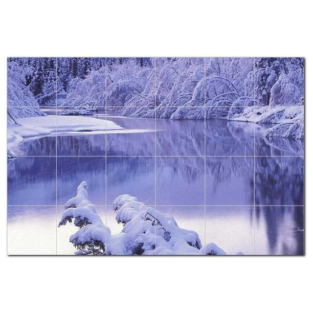 Winter Snow Ceramic Tile Mural Kitchen Backsplash Bathroom Shower ...