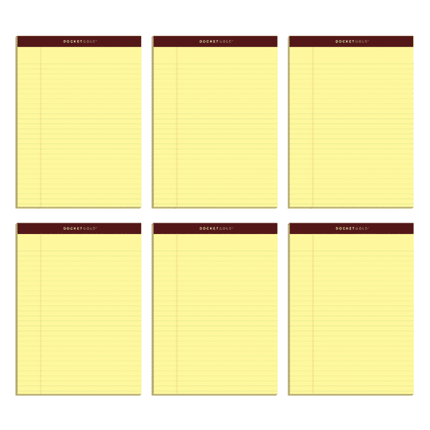 TOPS™ Docket Gold™ Premium Writing Pads, 8 1/2" x 11 3/4", Legal Ruled ...