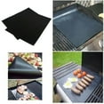 2 pcs Reusable No Stick BBQ Grill Mat Baking Easy Clean Grilling Fried ...