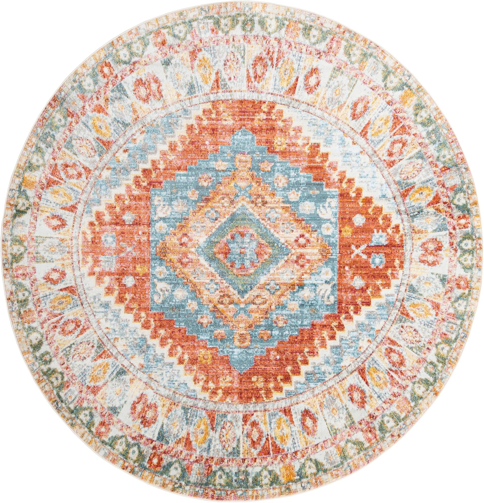 Rugs.com Paragon Collection Rug – 8 Ft Round Salmon Medium-Pile Rug ...
