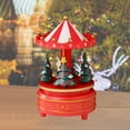 Holiday Carousel Music Box Musical Rotating Christmas Tree Ornament ...