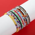 XIJIN 18Pcs Boho Elastic Beaded Anklets for Women, Mutilcolor Glass ...