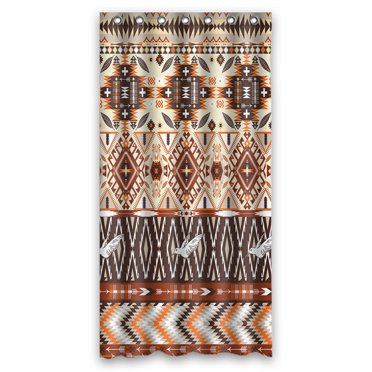 Southwestern Shower Curtain, Ethnic Pattern Design from Ancient Aztec ...