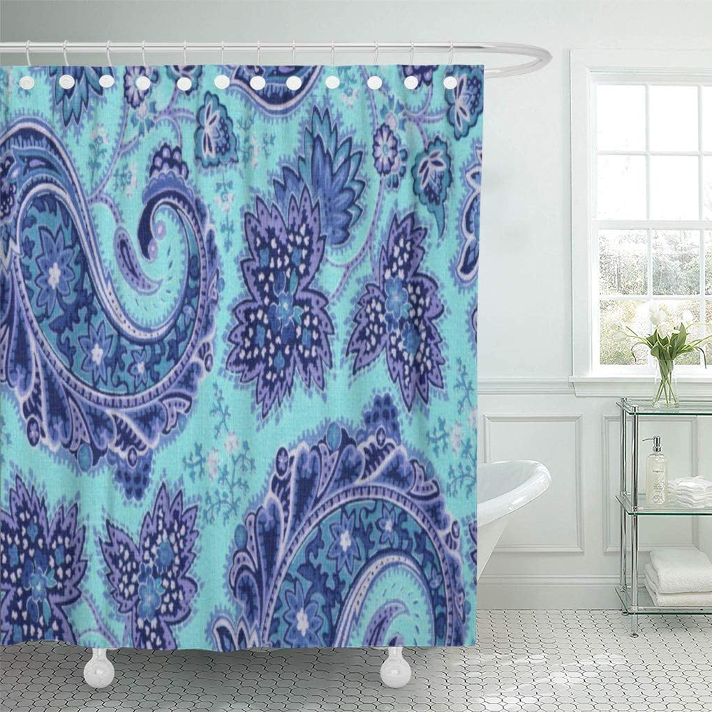 SUTTOM Light Blue Paisley Aqua Pattern Floral Flower Tree Life Shower ... SUTTOM Light Blue Paisley Aqua Pattern Floral Flower Tree Life Shower ...