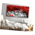 Fuliko Large and White Decor Waterfall Canvas Wall Red Tree Wall Decor ...