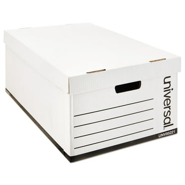 Universal Lift-Off Lid File Storage Box, Letter, Fiberboard, White, 12 ...