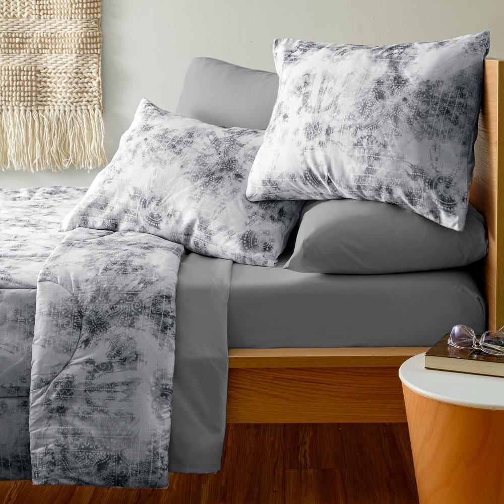 Dawn 7-Piece Bed-in-a-Bag Comforter Set in Angelika Gray, King Size ...