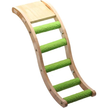 Birds Toy Wooden Ladder Swing Scratcher Perch Climbing Ladder Bird Cage ...