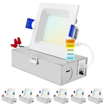 4 Inch Square LED Retrofit Recessed Light (4 Pack) 11W, 120V, 750 ...