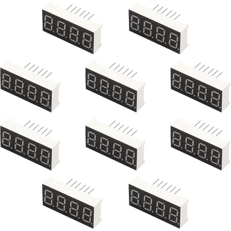 Othmro 10pcs Common Anode Display Digital Tube 4 Bit 7 Segment Black ...