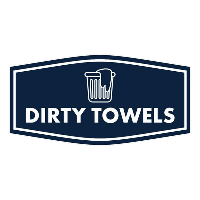 Signs ByLITA Fancy Dirty Towels Sign (Navy Blue / White) - Large ...
