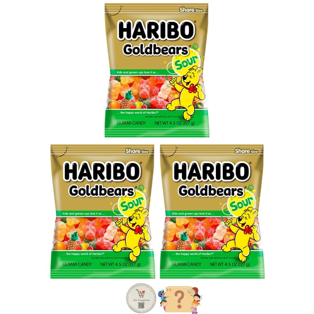 Haribo Gummi Candy - Soft & Chewy Delicious Gummies, Pack of 3 5 oz ...