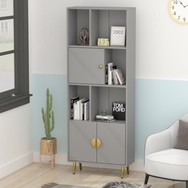 Bestar Small Space 10-inch Storage Tower in Bark Gray and White ...