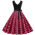 Huangx Women‘s Vintage Dot Print Maxi Dress, V Neck Sleeveless Casual ...