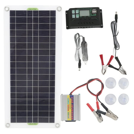 Solar Panel Starter Kit,12V to 220V 30W W Solar Inverter Charger Solar ...