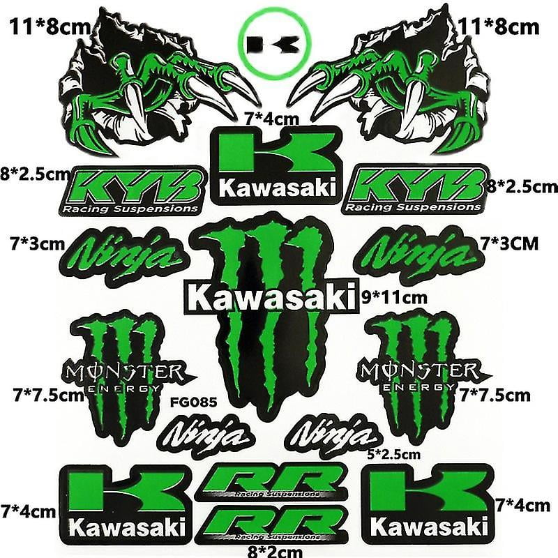 Racing Car Motorcycle Monster Energy Stickers Helmet Decals compatible ...