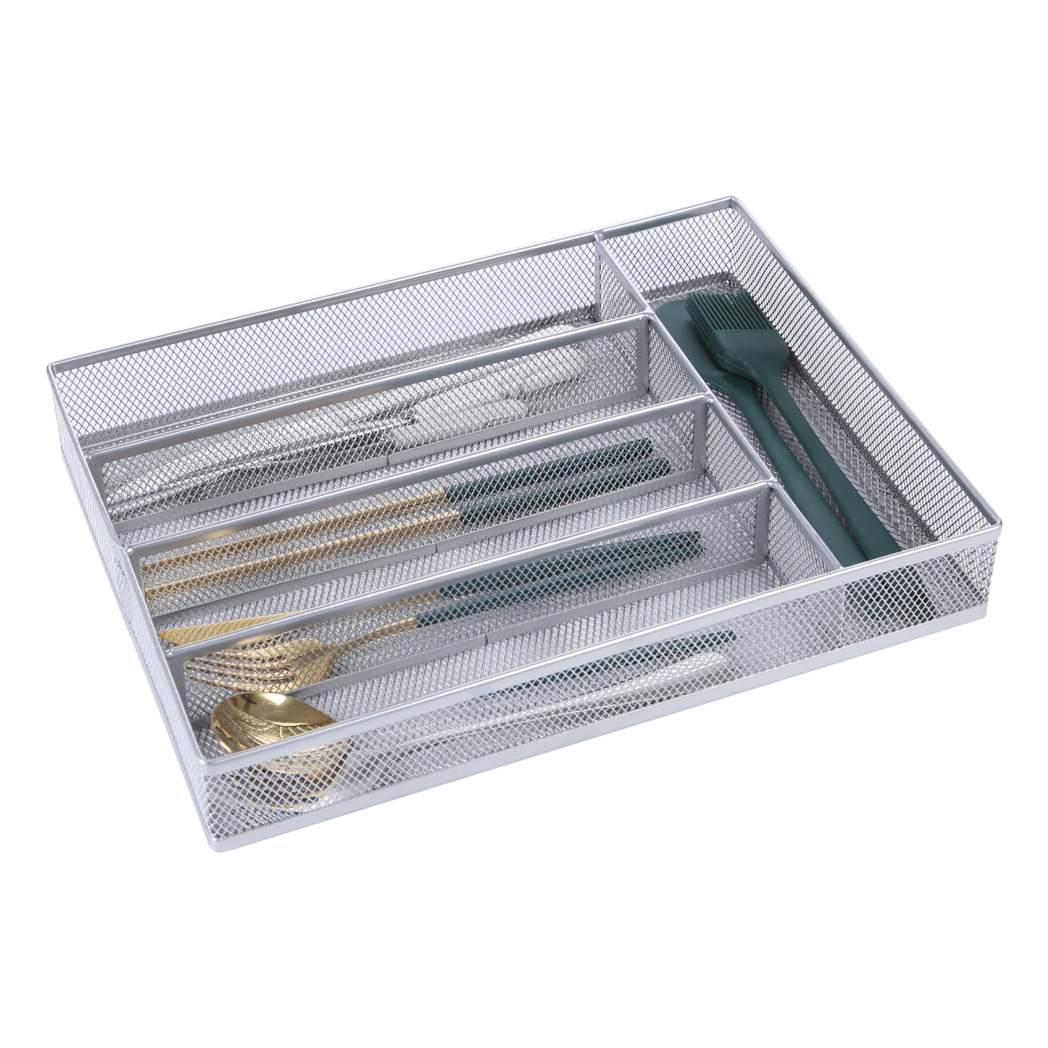 KKC Kitchen Utensil Drawer Organizer, 5 Compartments Flatware ...