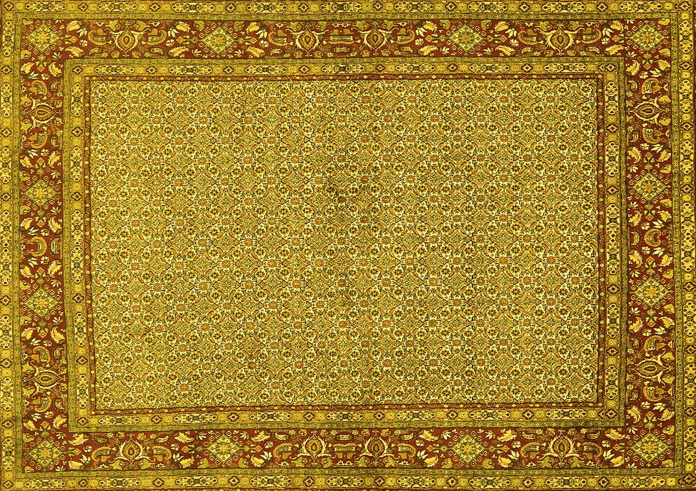Ahgly Company Indoor Rectangle Persian Yellow Traditional Area Rugs, 2 ...