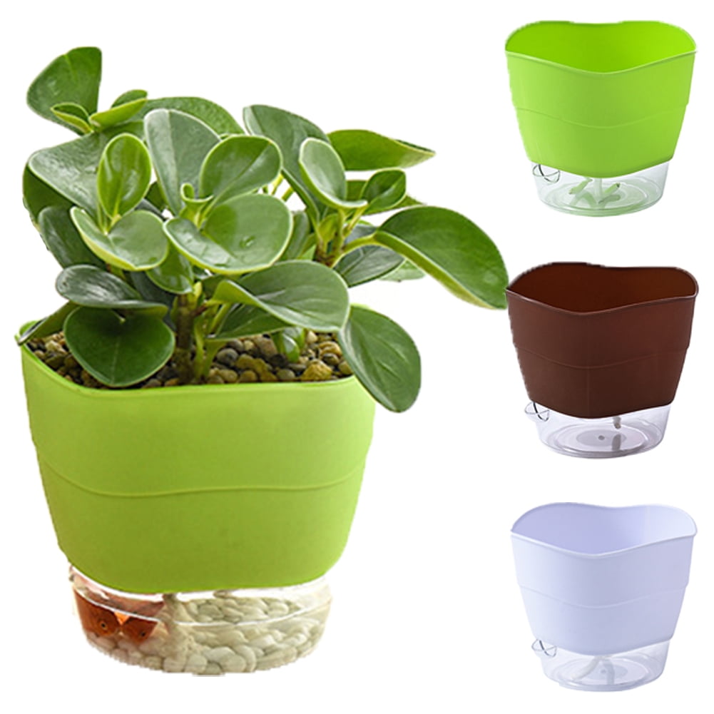 Ludlz Self Watering Planters for Indoor Plants Wicking Pots, Partition ...