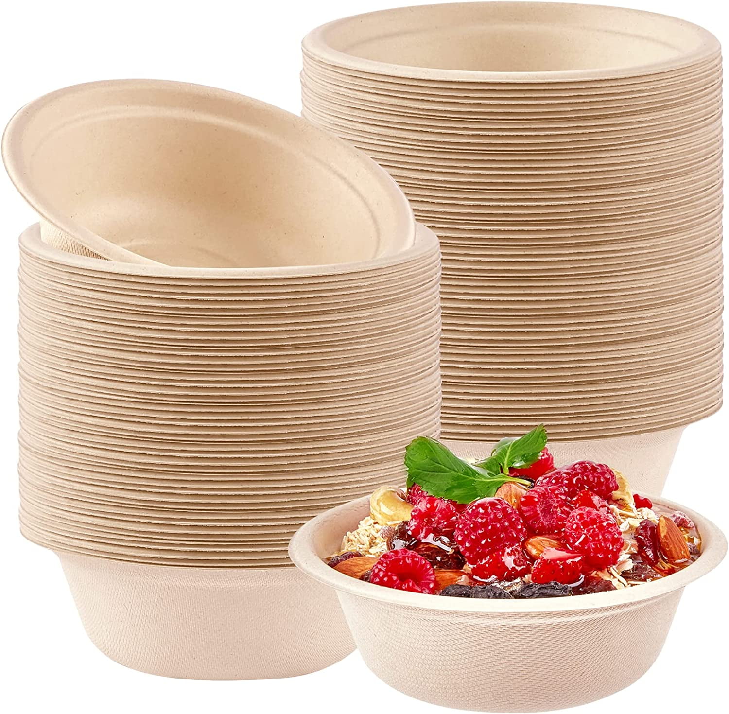 Tutuviw Compostable Disposable Bowls 12oz. Paper Bowls 50PCS Eco ...