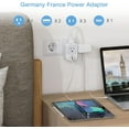 2 Pack European Plug Adapter USB C, US to Europe Adapter 4 Outlets 3 ...