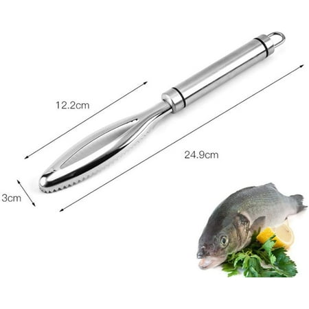 Fish Scaler, Stainless Steel Fish Scale Scraper Remover Peeler Scaler ...