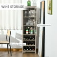 HOMCOM Wine Cabinet Bar Display Cupboard w/ Glass Door and 3 Cubbies ...